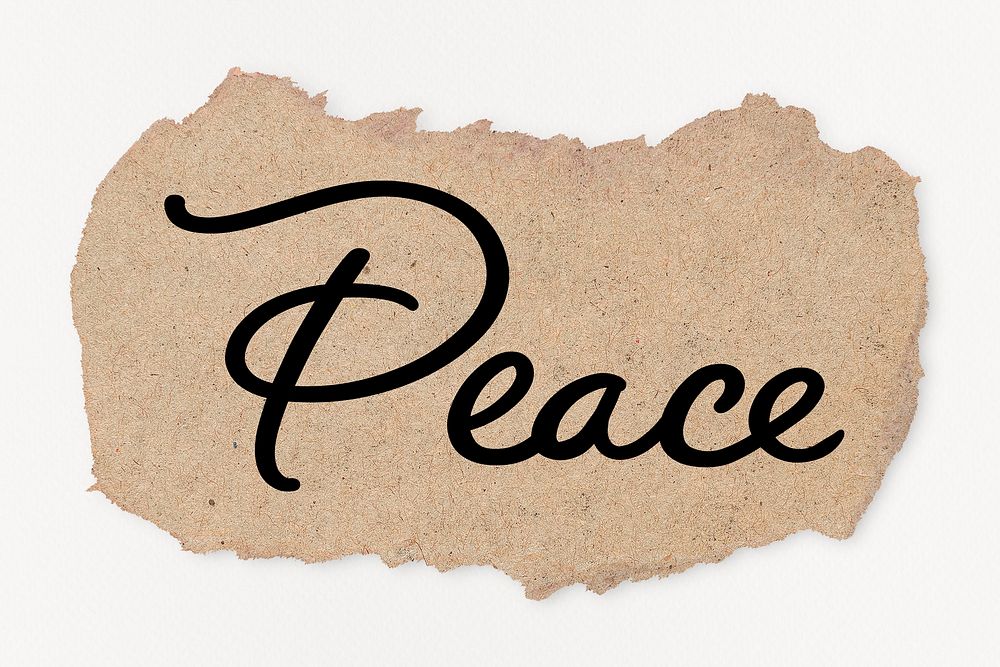 Peace word, black calligraphy ripped | Free Photo - rawpixel