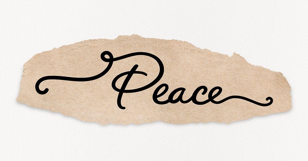 Peace word, black calligraphy ripped | Free Photo - rawpixel