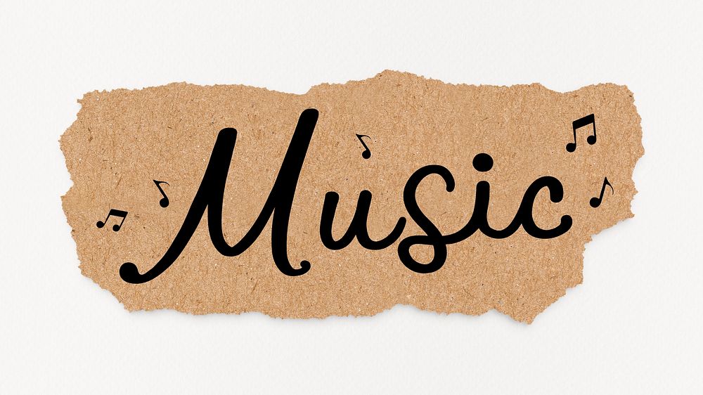 Music word, black calligraphy ripped | Free Photo - rawpixel