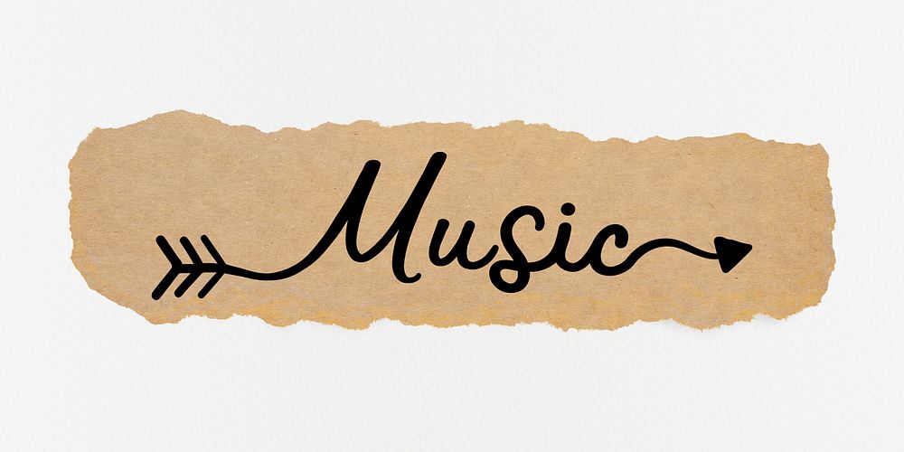 Music word, black calligraphy ripped | Free Photo - rawpixel