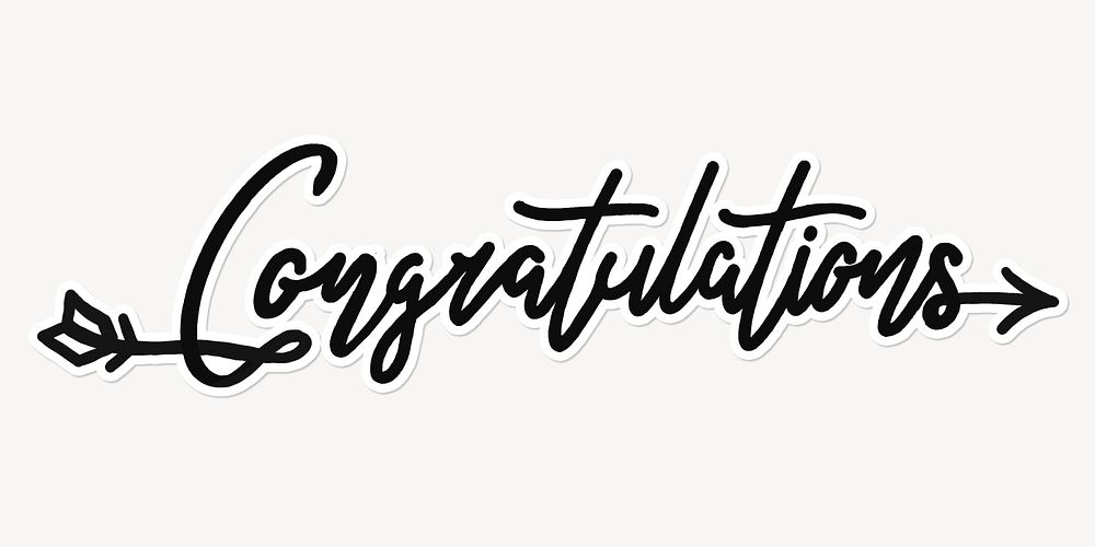 Congratulations word, simple black calligraphy | Free Photo - rawpixel