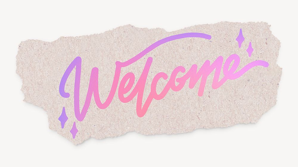 Welcome word, aesthetic pink calligraphy, | Free Photo - rawpixel