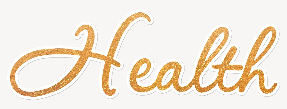 Health word, gold glittery calligraphy | Free Photo - rawpixel