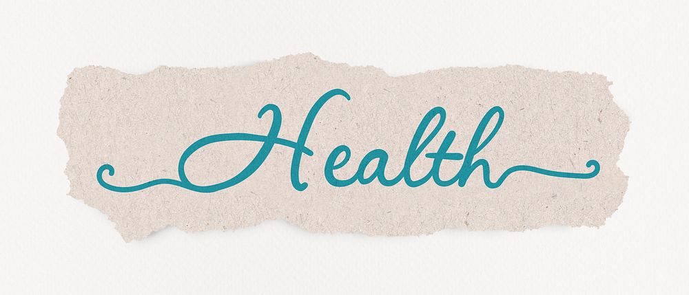 Health word, aesthetic blue calligraphy, | Free Photo - rawpixel