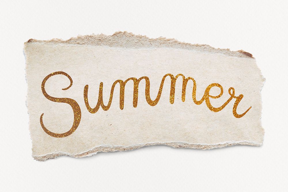 Summer word, gold glittery calligraphy | Free Photo - rawpixel