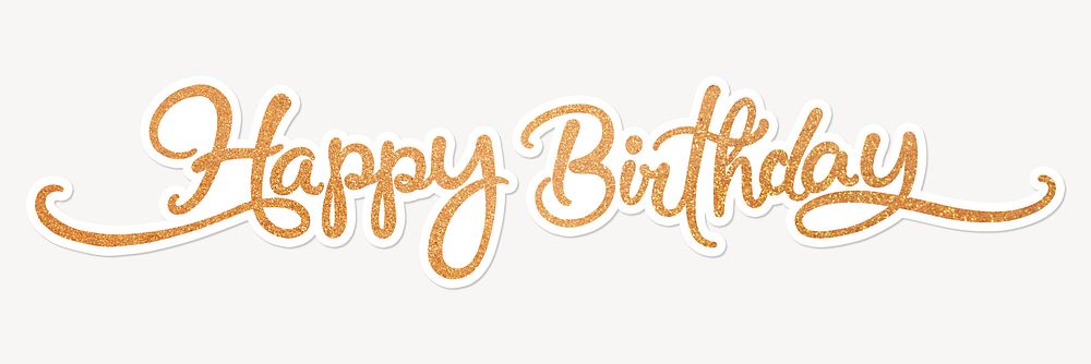 Happy birthday word, gold glittery | Free Photo - rawpixel