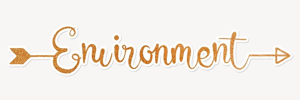 Environment word, gold glittery calligraphy | Free Photo - rawpixel