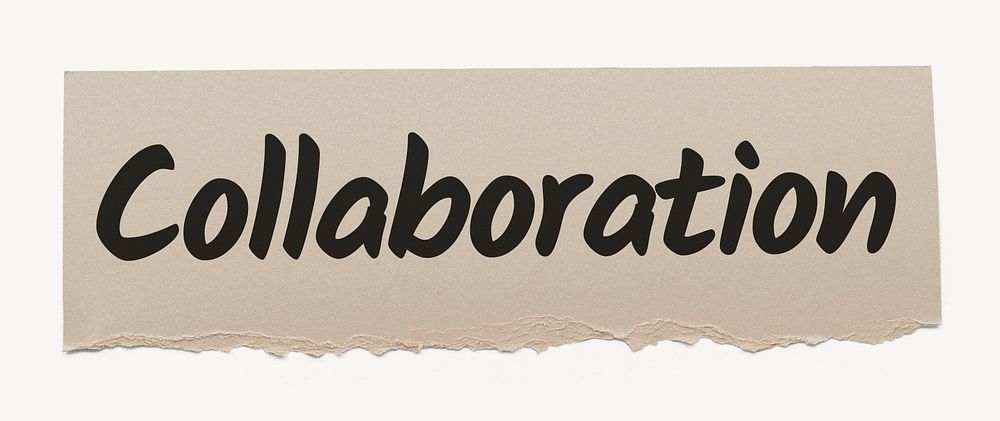 Collaboration word, beige torn paper | Free Photo - rawpixel