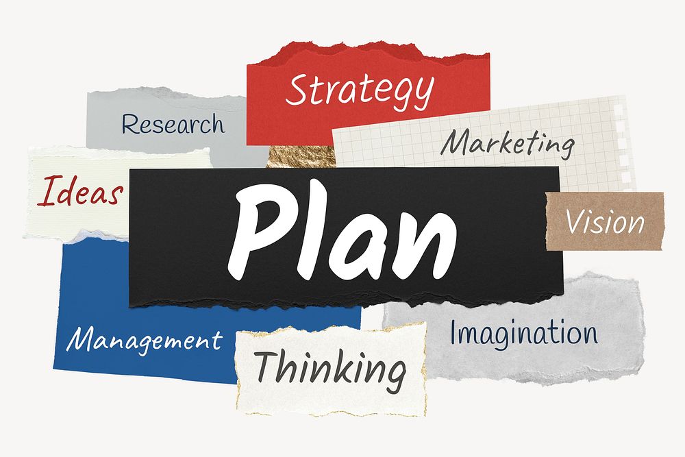 Plan word, colorful ripped paper, | Free Photo - rawpixel
