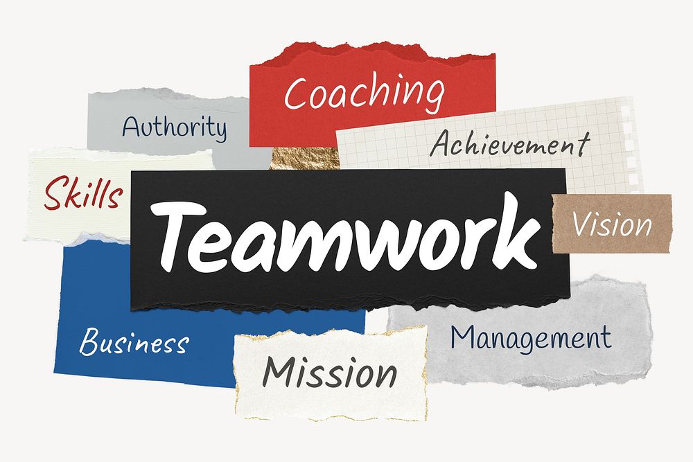 Teamwork word, colorful ripped paper, | Free Photo - rawpixel