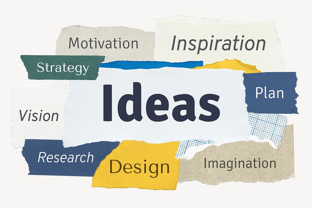 Ideas word, ripped paper, typography | Free Photo - rawpixel