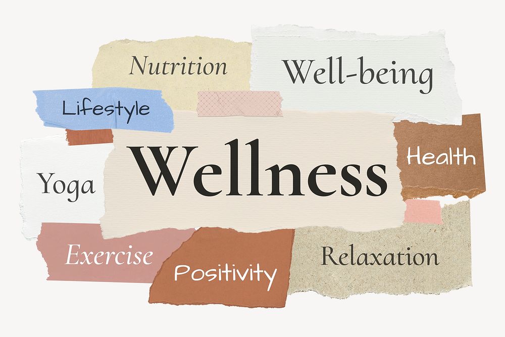 Wellness word, ripped paper, typography | Free Photo - rawpixel