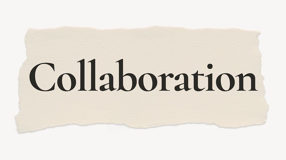 Collaboration word, beige torn paper | Free Photo - rawpixel