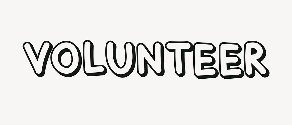 Volunteer word, handwritten typography | Free Photo - rawpixel