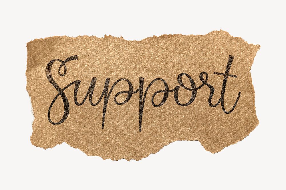 Support word sticker, ripped paper | Premium PSD - rawpixel