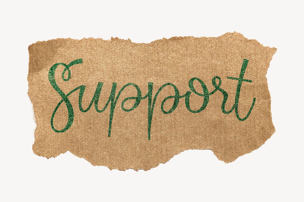 Support word, ripped paper typography | Free Photo - rawpixel