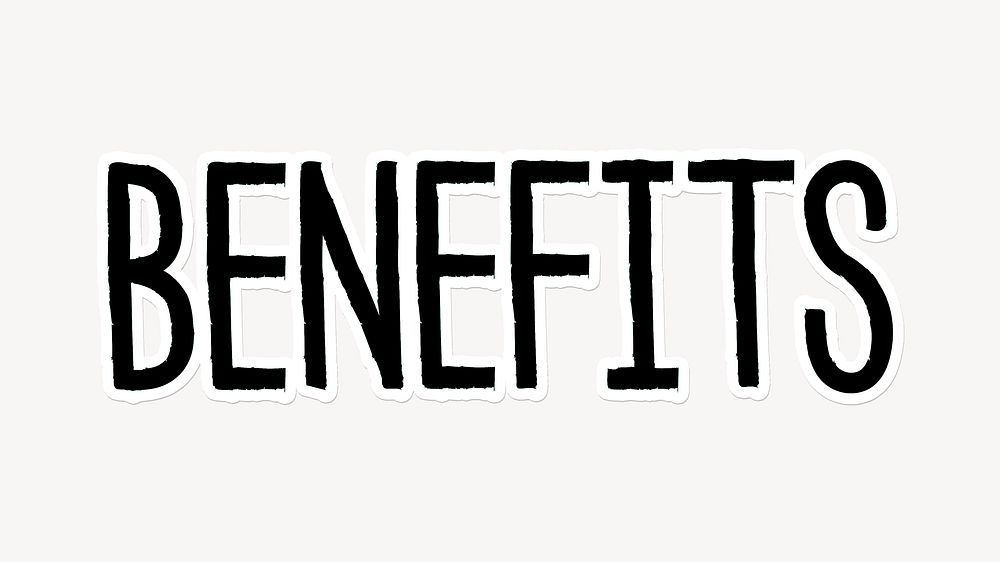 Benefits word, doodle typography, black | Free Photo - rawpixel