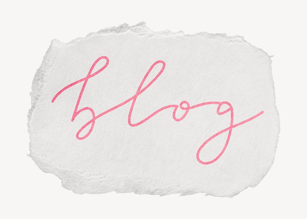 Blog word, ripped paper typography | Free Photo - rawpixel