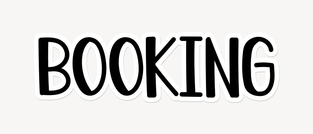 Booking word, doodle typography, black | Free Photo - rawpixel