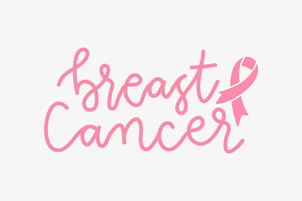 Breast cancer word, cute pink | Free Photo - rawpixel