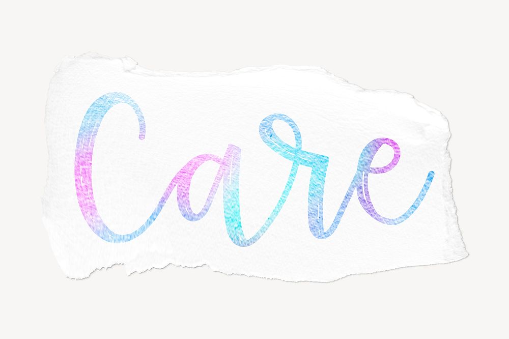 Care word, ripped paper typography | Free Photo - rawpixel
