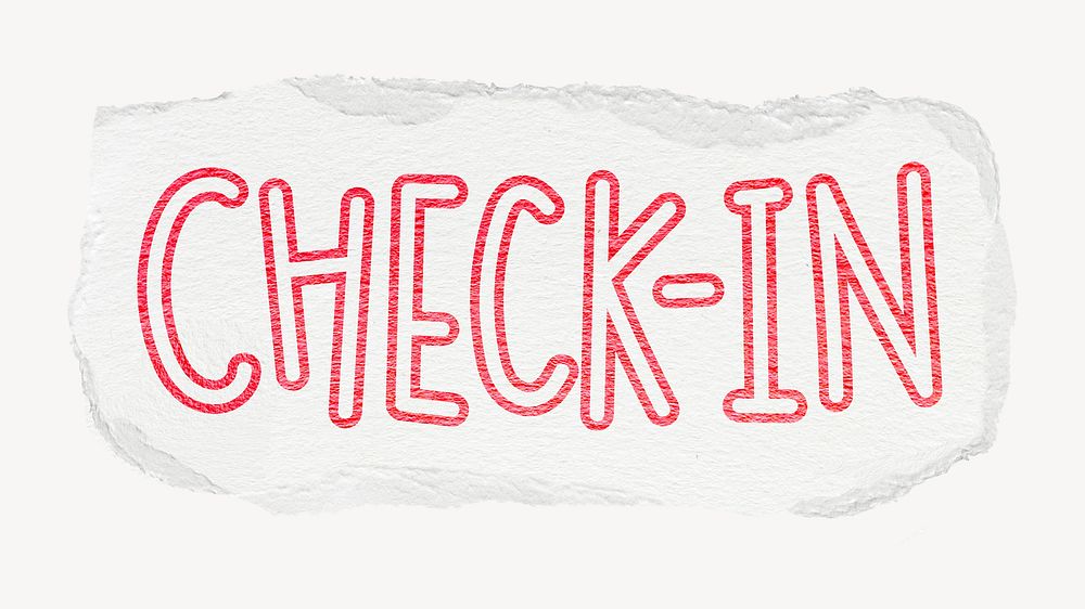 Check-in word, ripped paper typography | Free Photo - rawpixel