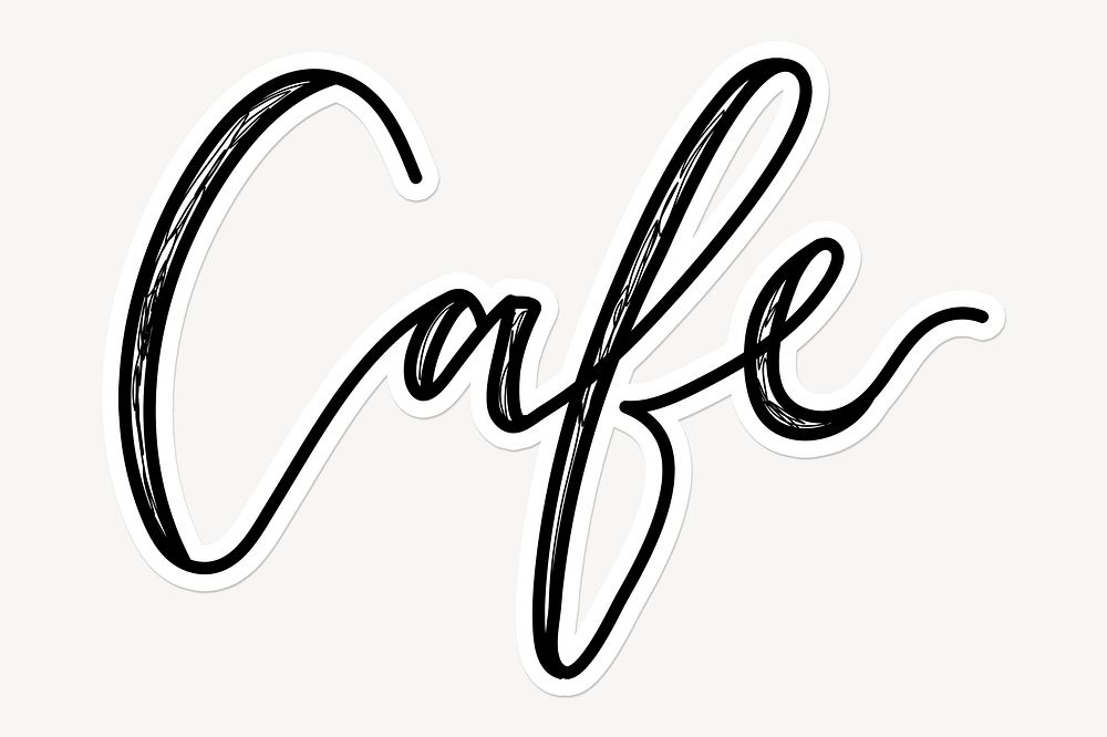 Cafe word, doodle typography, black | Free Photo - rawpixel