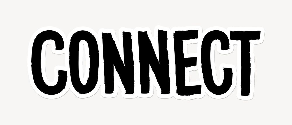 Connect word, doodle typography, black | Free Photo - rawpixel