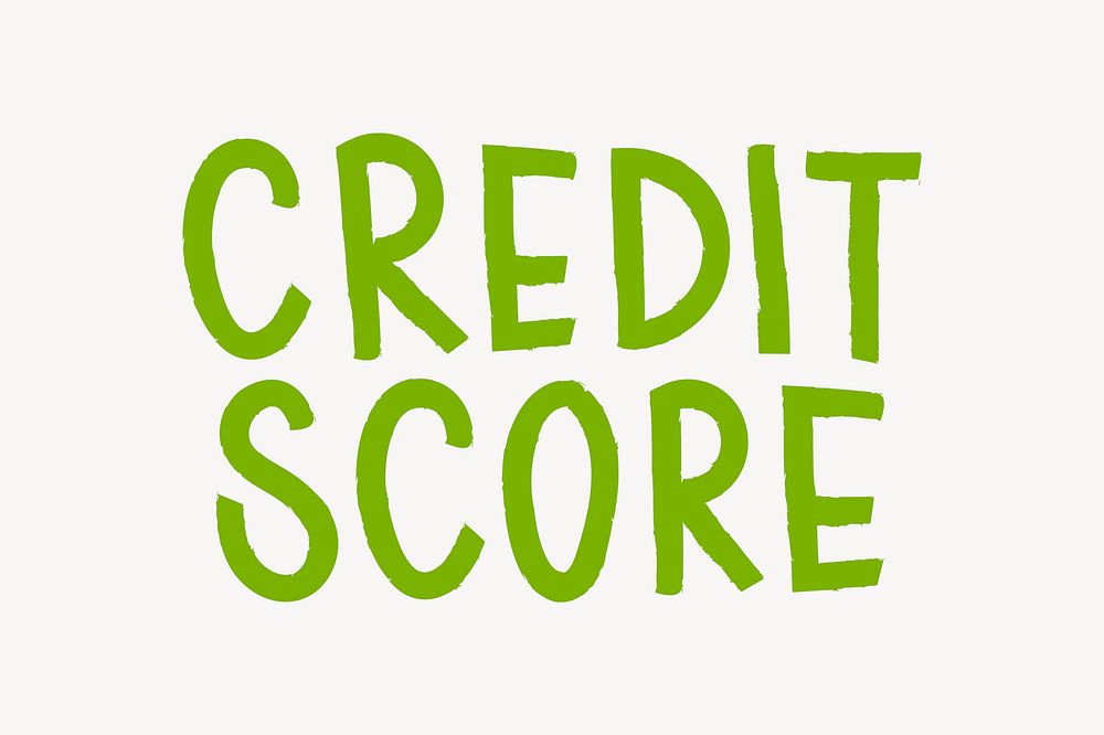 Credit score word, cute green | Free Photo - rawpixel