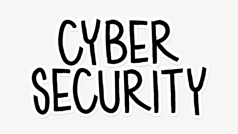 Cyber security word, doodle typography, | Free Photo - rawpixel