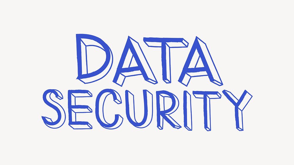 Data security word, cute blue | Free Photo - rawpixel