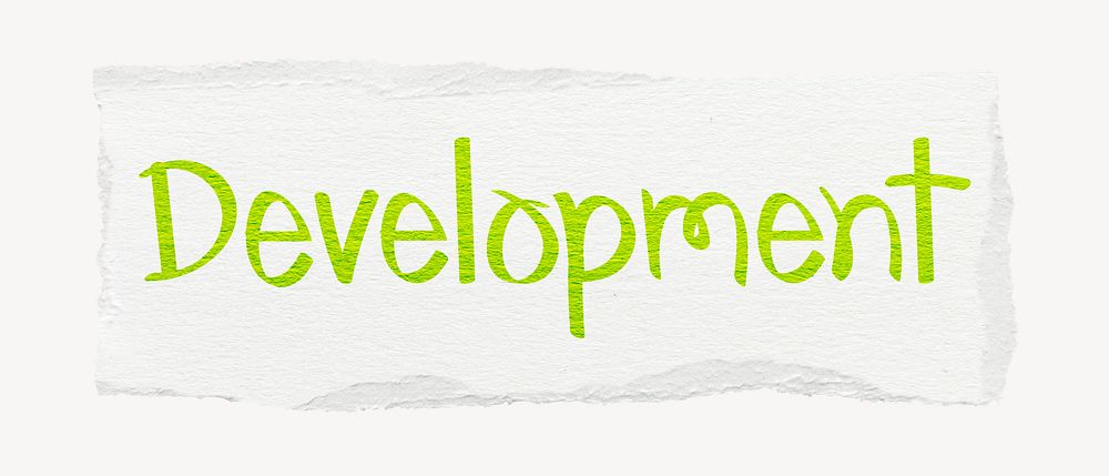 Development word, ripped paper typography | Premium PSD - rawpixel