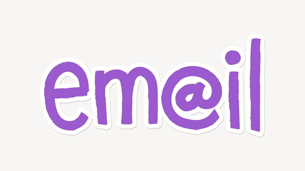 Email word, cute purple typography | Free Photo - rawpixel