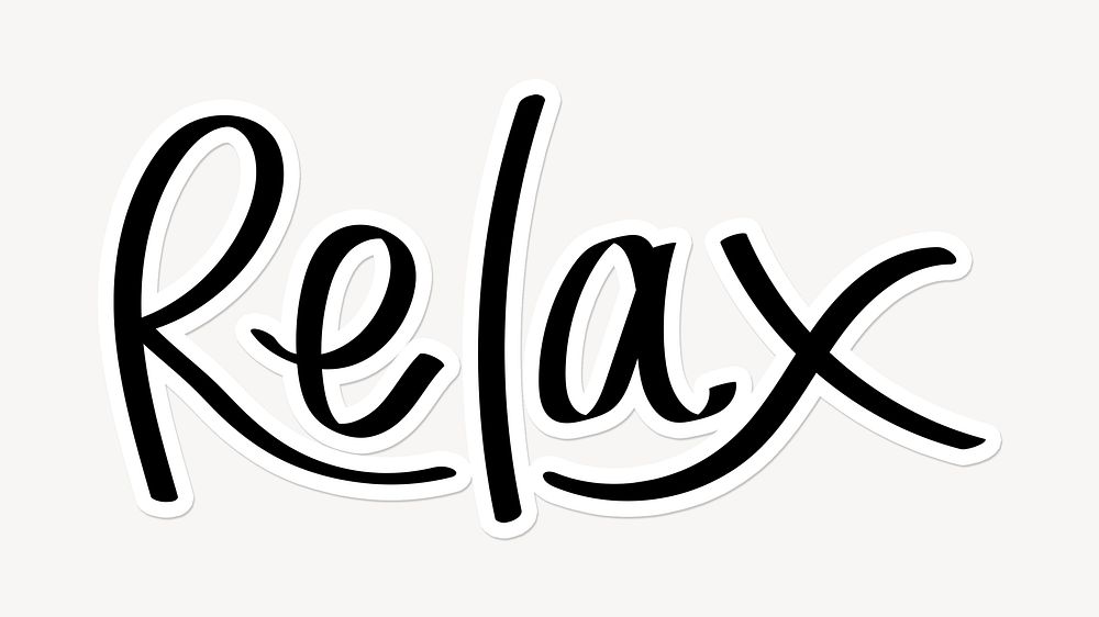 Relax word, doodle typography, black | Free Photo - rawpixel