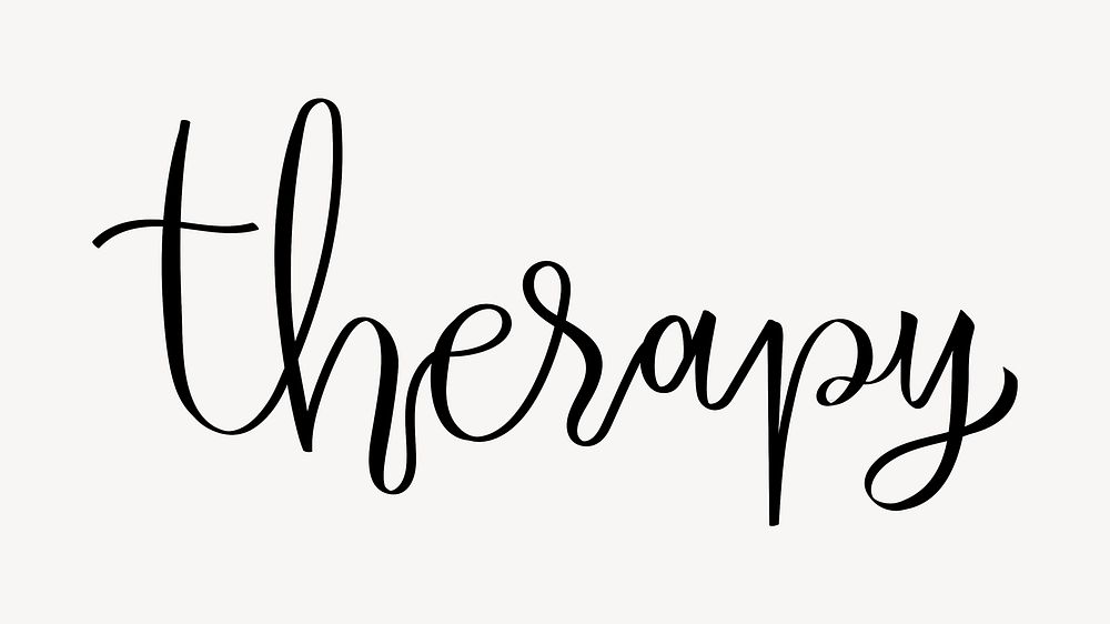Therapy word, doodle typography, black | Free Photo - rawpixel
