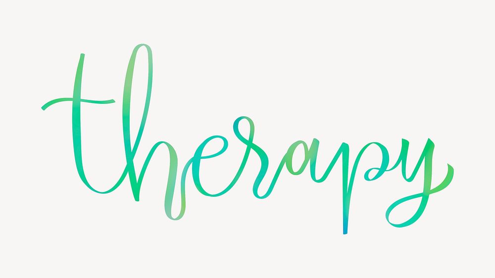 Therapy word, cute green typography | Free Photo - rawpixel
