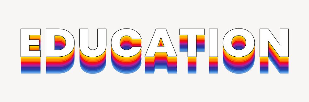 Education word typography, layered retro | Free Photo - rawpixel