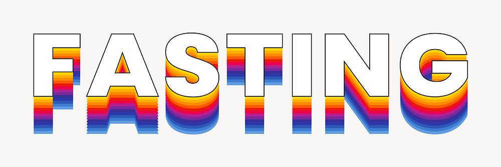 Fasting word typography, layered retro | Free Photo - rawpixel