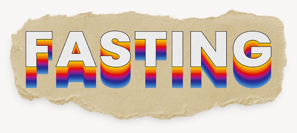 Fasting word, ripped paper typography | Free Photo - rawpixel