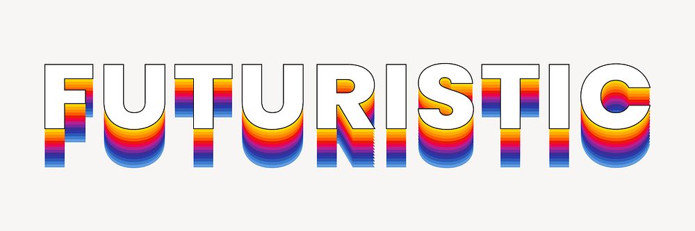 Futuristic word typography, layered retro | Free Photo - rawpixel