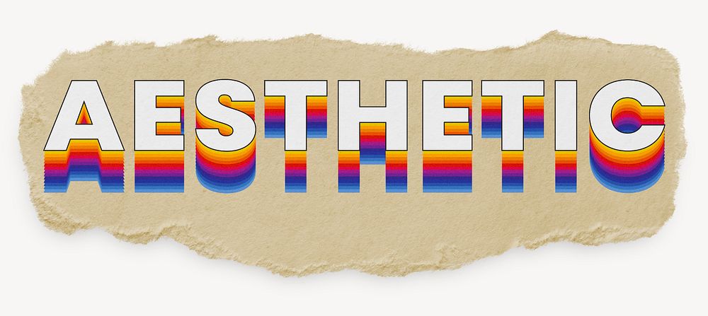 Aesthetic word, ripped paper typography | Free Photo - rawpixel