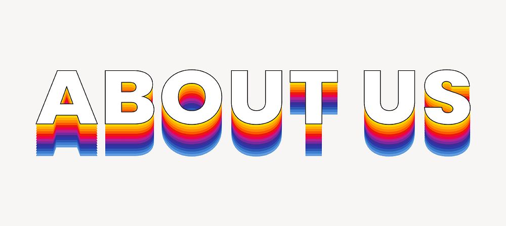 us word typography, layered retro | Free Photo - rawpixel