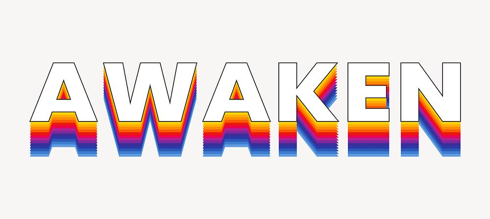 Awaken word typography, layered retro | Free Photo - rawpixel