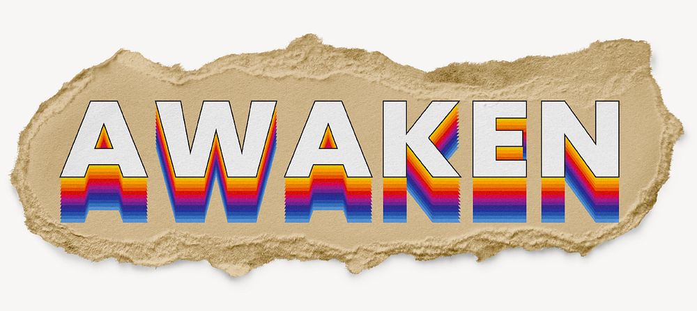 Awaken word, ripped paper typography | Premium Photo - rawpixel