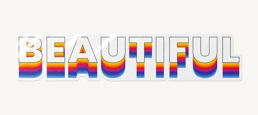 Beautiful word typography, layered retro | Free Photo - rawpixel