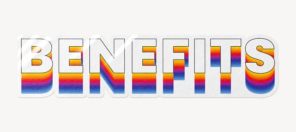 Benefits word typography, layered retro | Free Photo - rawpixel