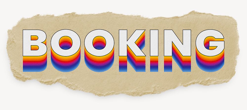 Booking word, ripped paper typography | Free Photo - rawpixel