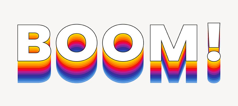 Boom! word typography, layered retro | Free Photo - rawpixel