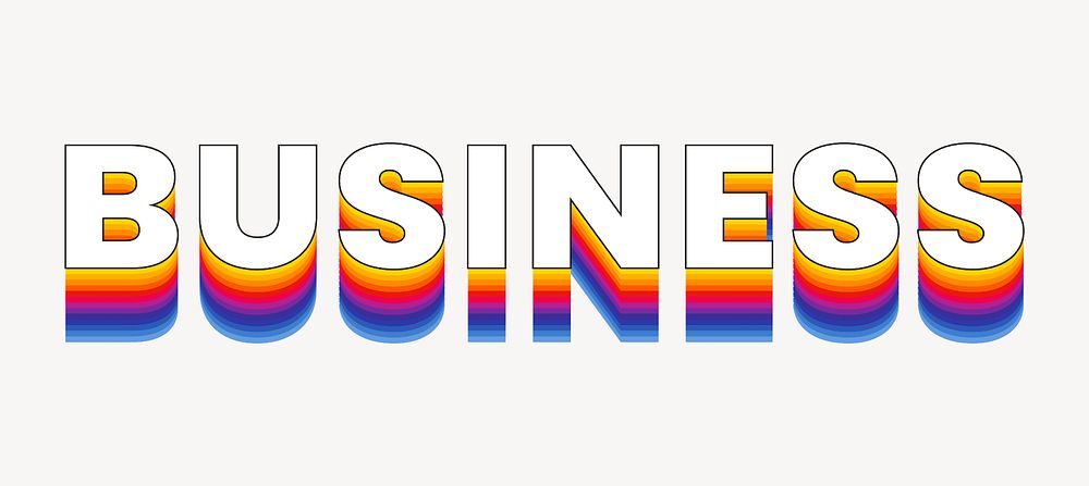 Business word typography, layered retro | Free Photo - rawpixel