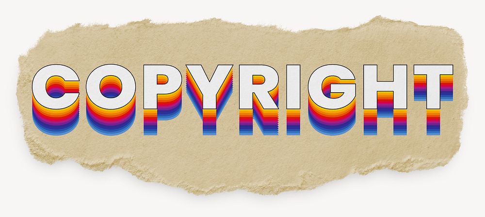 Copyright word, ripped paper typography | Free Photo - rawpixel